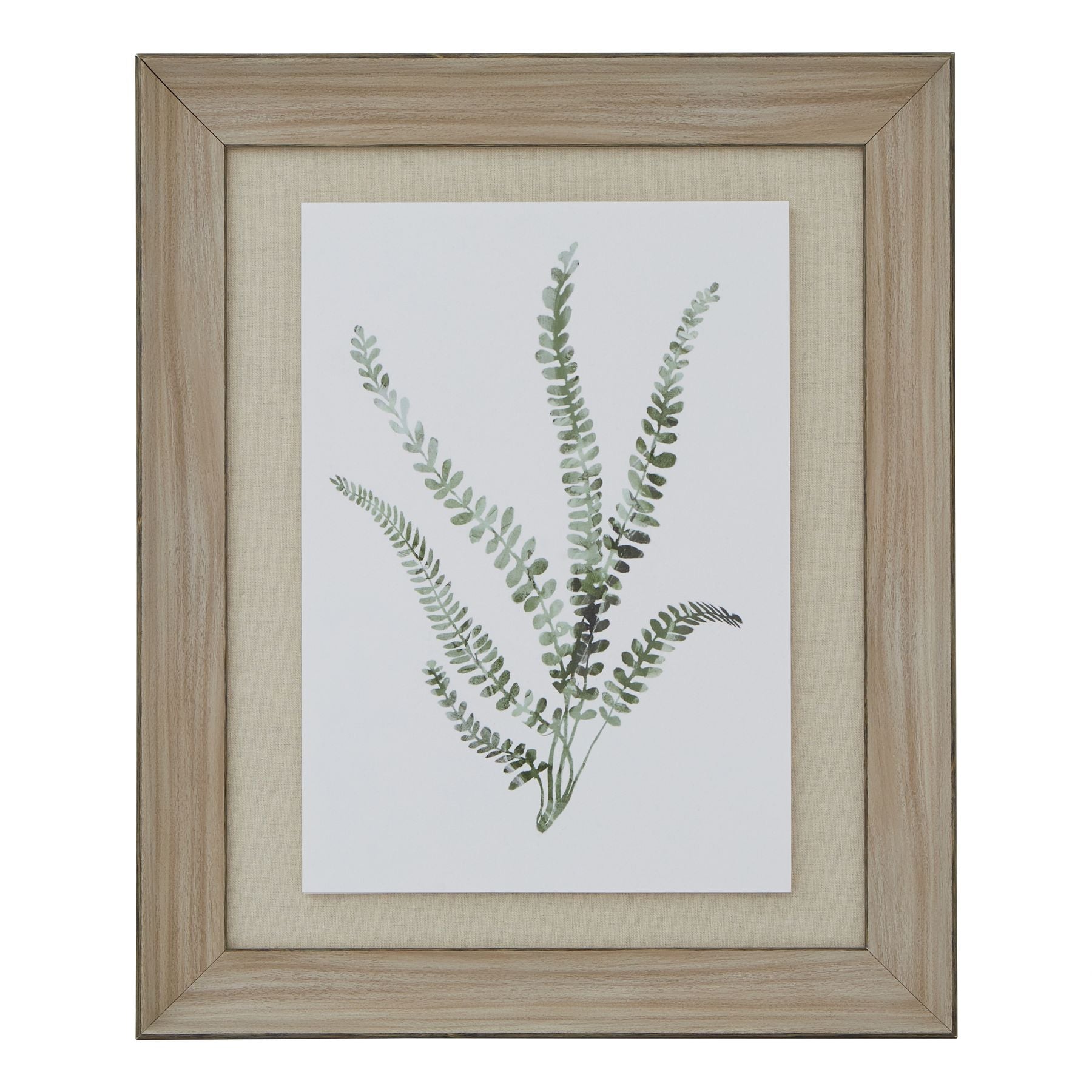 Watercolour Delicate Fern In Washed Wood Frame – Kath&Kin